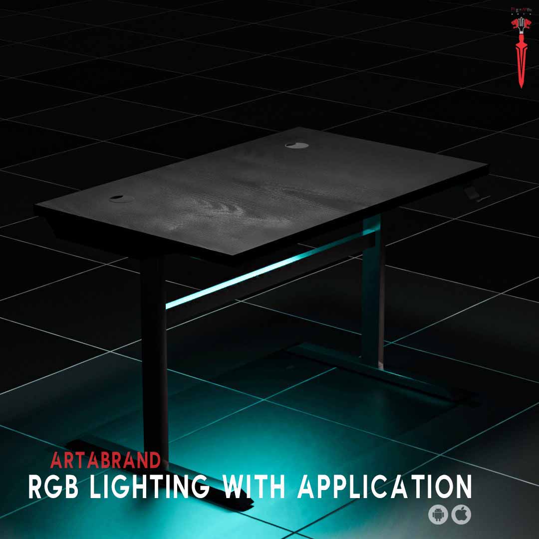 میز گیمینگ ارگونومی تایتان Gaming Desk TITAN RGB Black – گیم آن